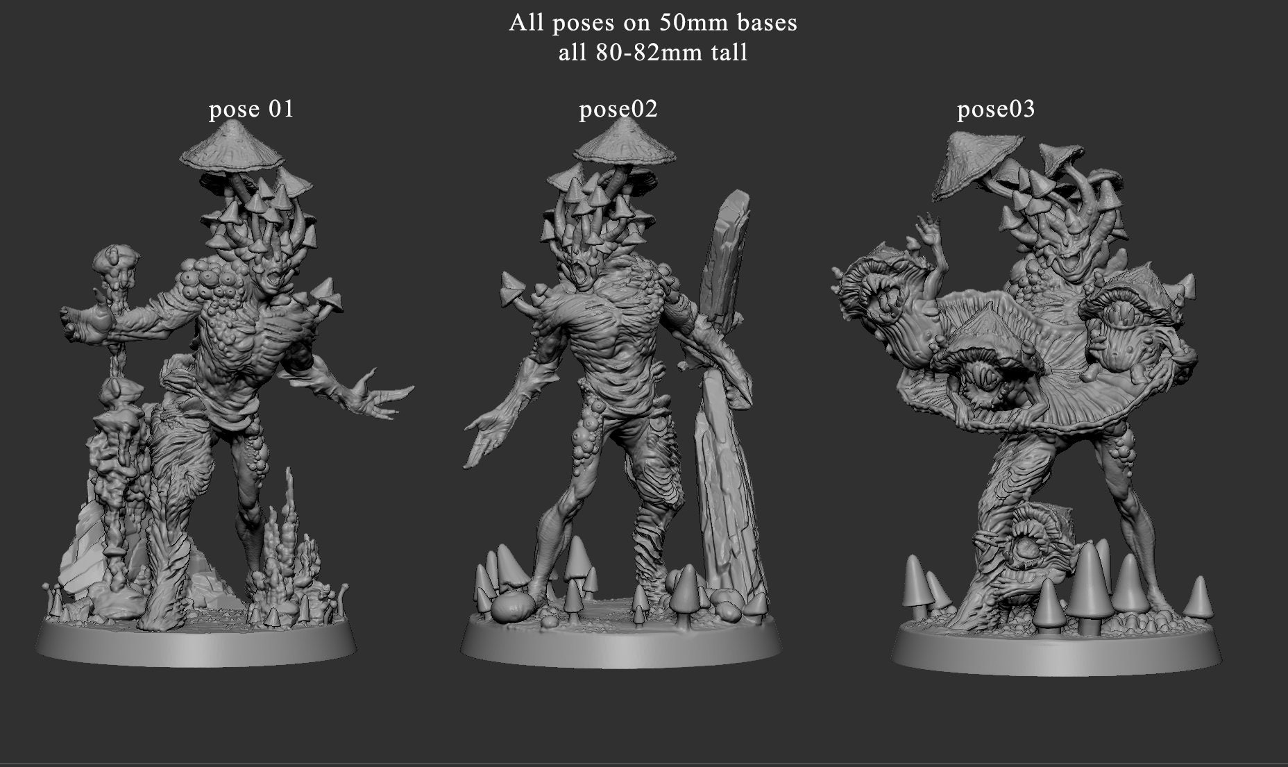Myconid Brutes (3 Poses) • Fungus Awakened • by Mini Monster Mayhem ...