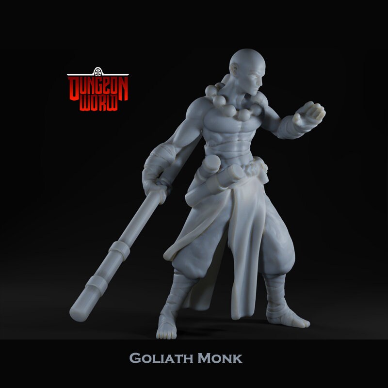 40mm Goliath Monk for Dungeons and Dragons D&D Pathfinder | Etsy