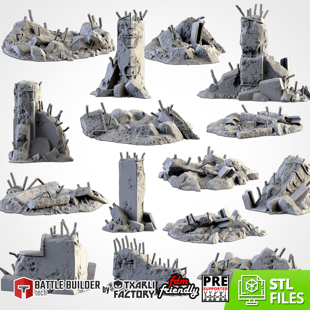 Debris 15 Pieces by Txarli Factory Post Apocalyptic Wargames Dnd ...