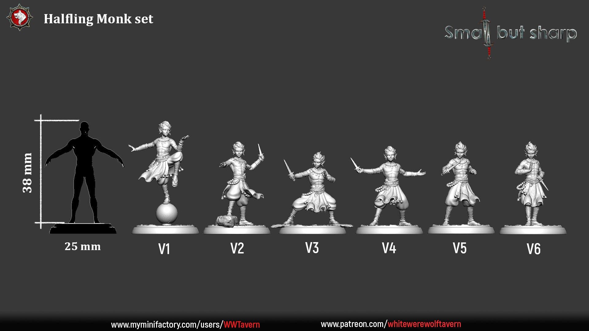 Halfling Monks (6 Poses) • Small but Sharp • by White Werewolf Tavern ...