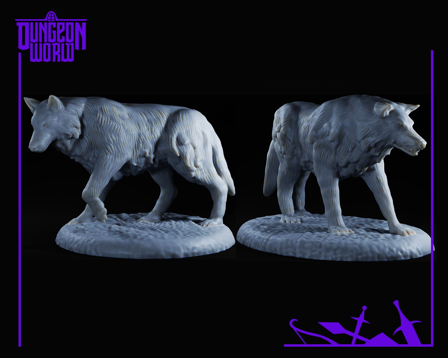 20mm Wolf Familiar Companion for Dungeons and Dragons - Etsy