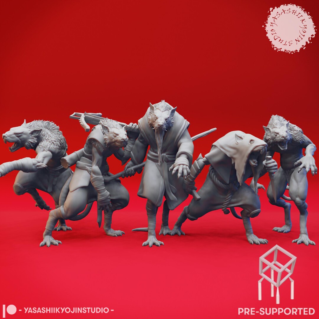 Wererats (5 Poses) by Yasashii Kyojin Studio for Dungeons and Dragons ...