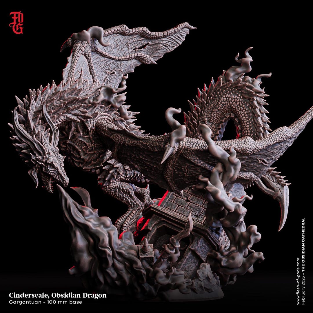 Cinderscale Obsidian Dragon • Obsidian Cathedral • by Flesh of Gods ...