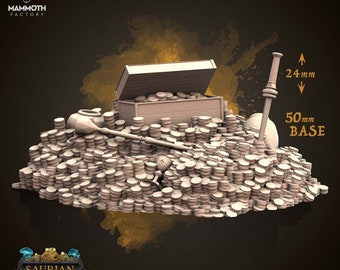 Treasure Hoard Terrain Miniature Saurian Isles Mammoth Factory D&D 5e ...