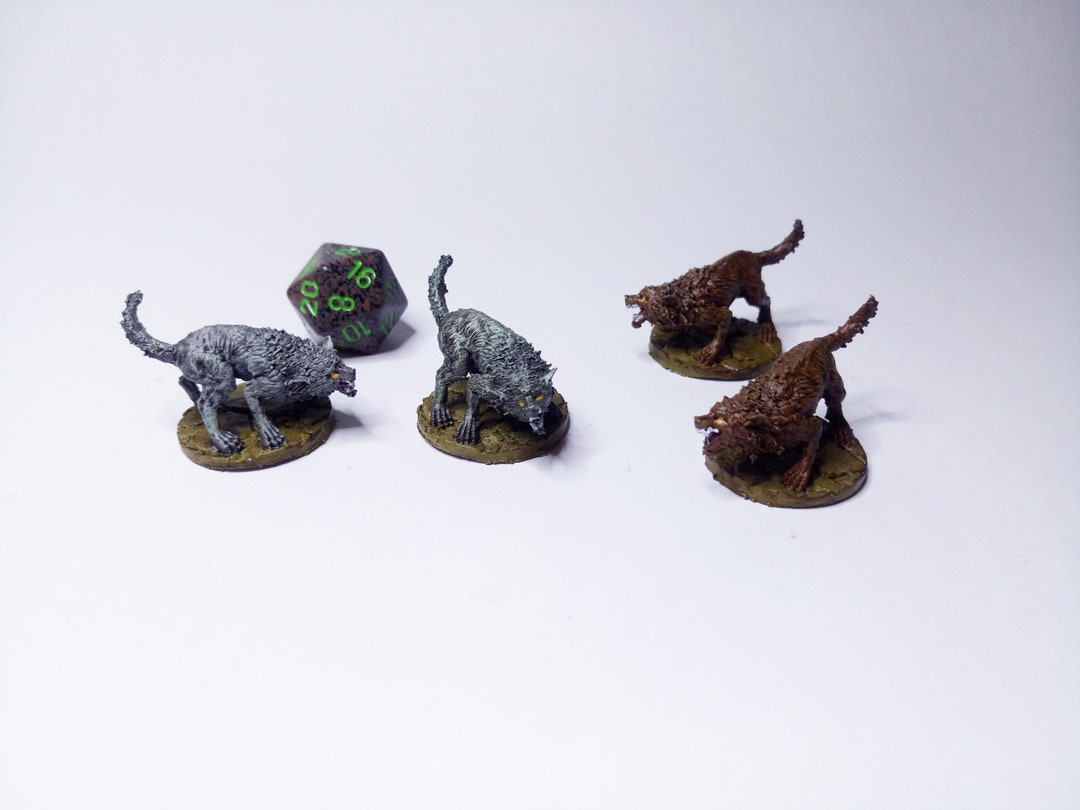 Wolfpack | Wolves 4x Pcs for Dungeons and Dragons Handpainted ...