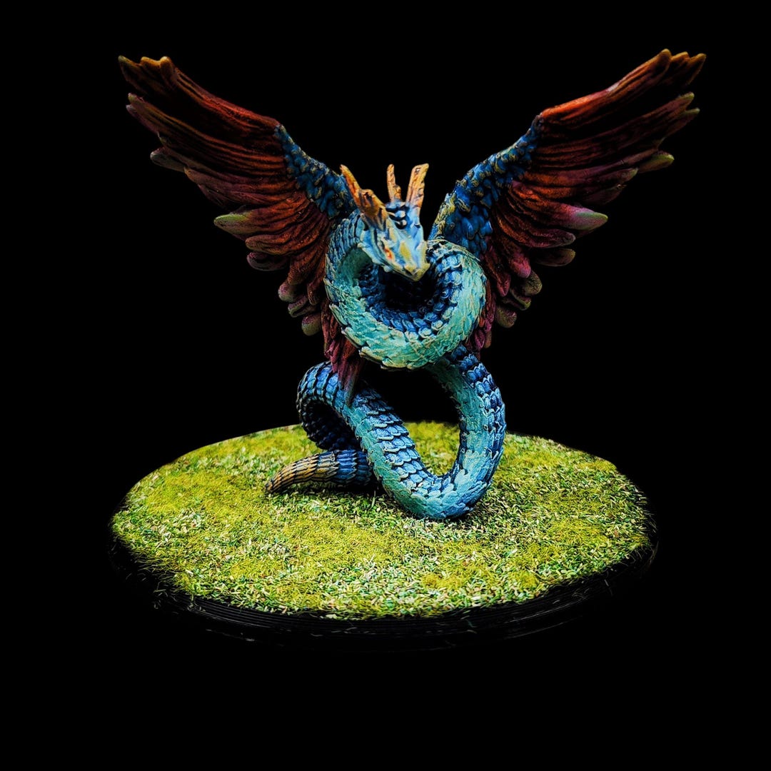 Hand Painted Couatl Miniature for Dungeons and Dragons - Etsy
