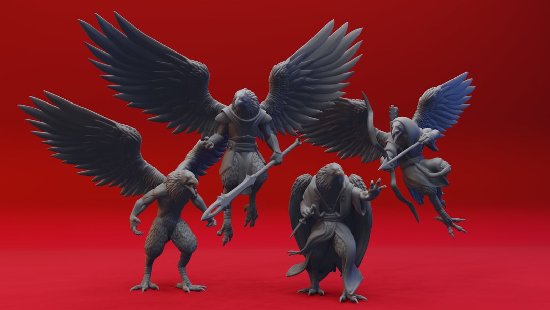 Wereraven (4 Poses) by Yasashii Kyojin Studio for Dungeons and Dragons ...