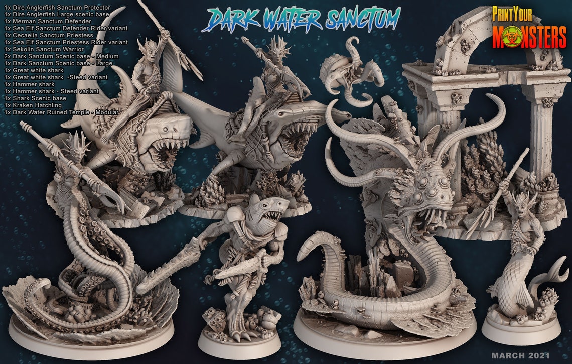 Dire Anglerfish • Dark Water Sanctum • by Print Your Monsters ...
