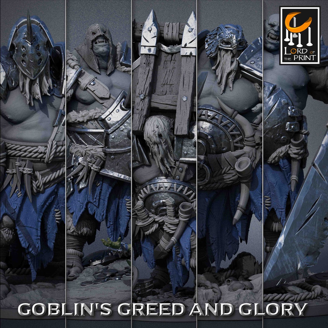 Ogres Pack 6 Models Goblins Greed and Glory by Lord of the Print ...