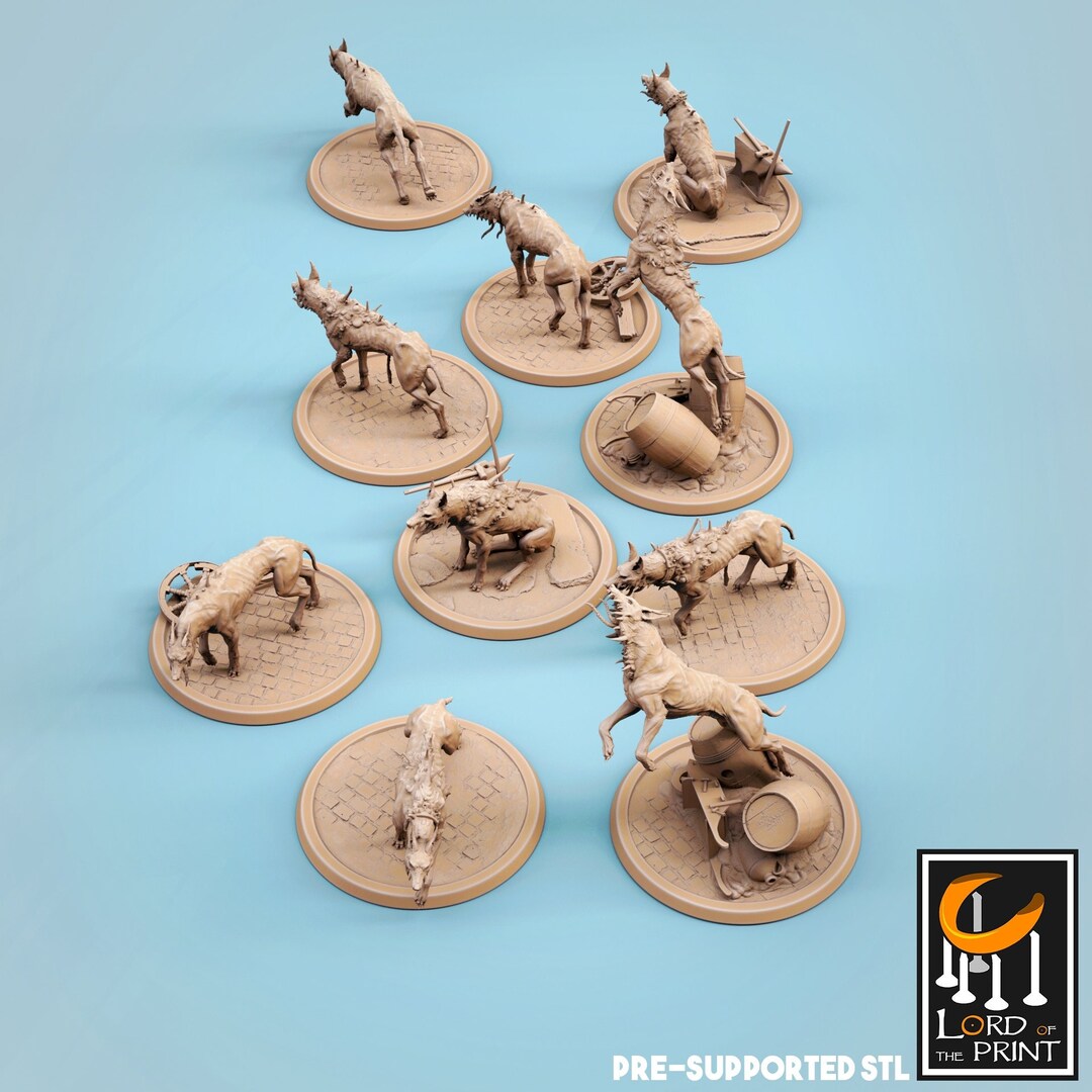 Corrupted Dogs 10 Models by Rescale Miniatures Dungeons and Dragons D&D ...