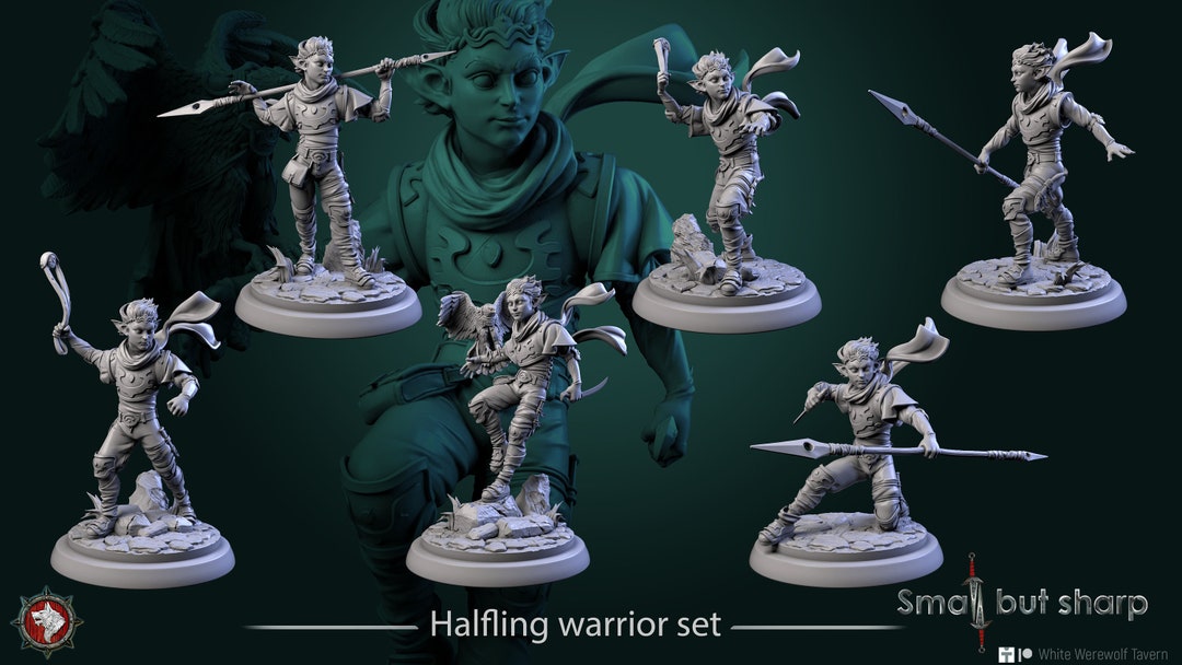 Halfling Warriors (6 Poses) • Small but Sharp • by White Werewolf ...