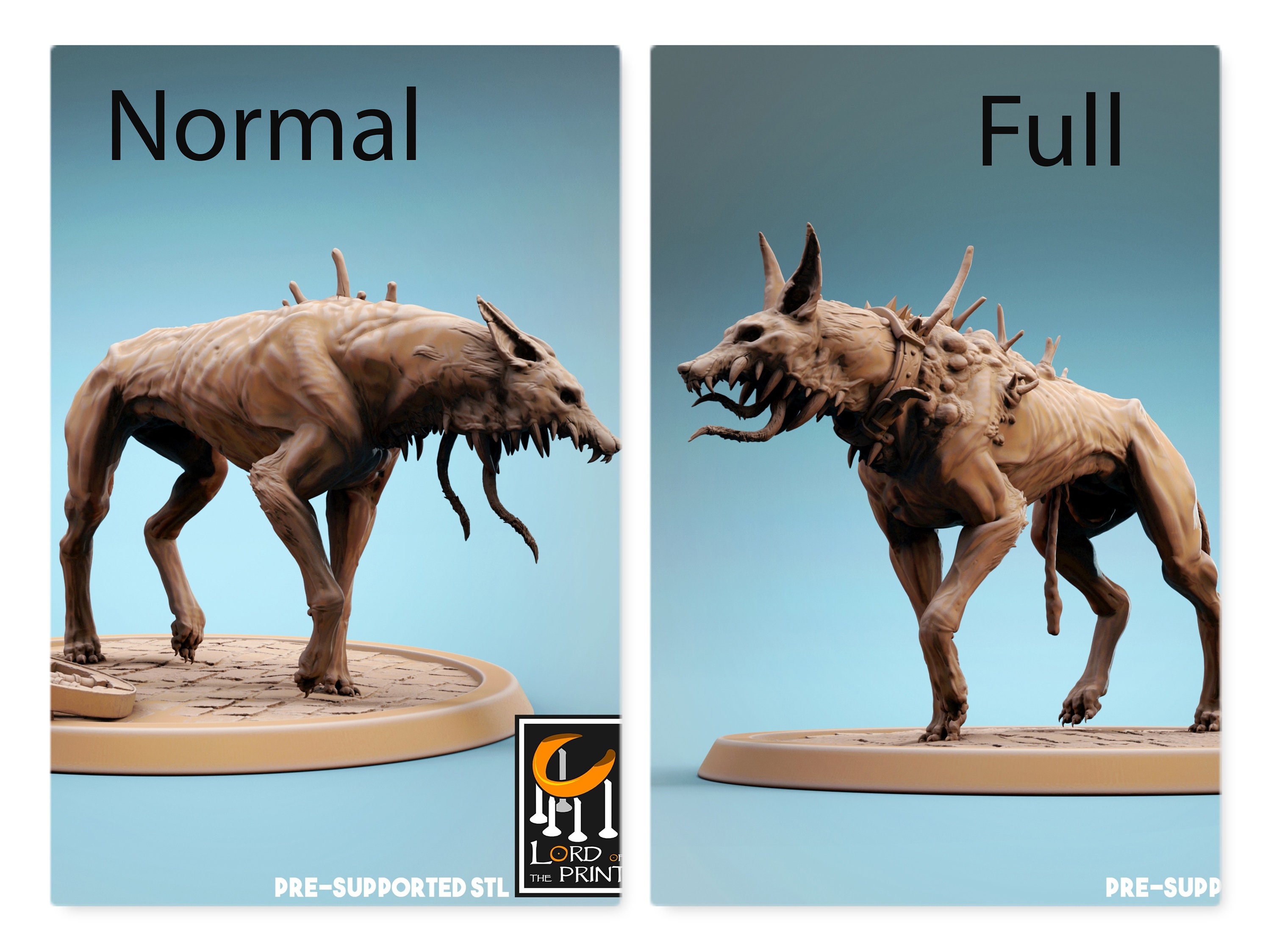 Horror Dog Zombie Miniature Set for Dungeons and Dragons Tabletop RPG ...