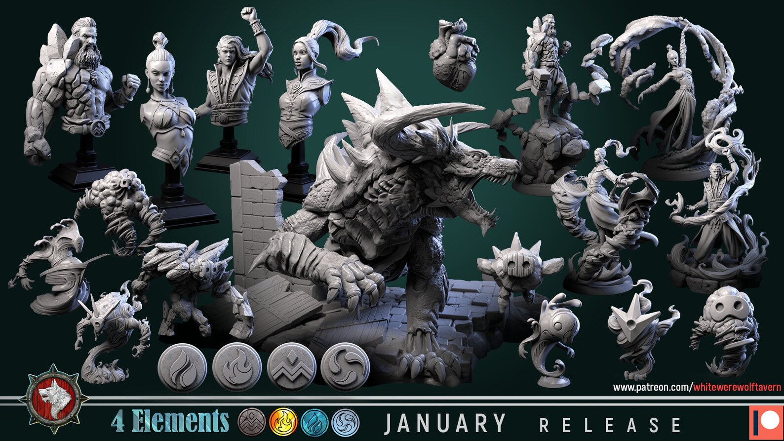 Greater Elementals Amazing Set 4 Elements by White - Etsy