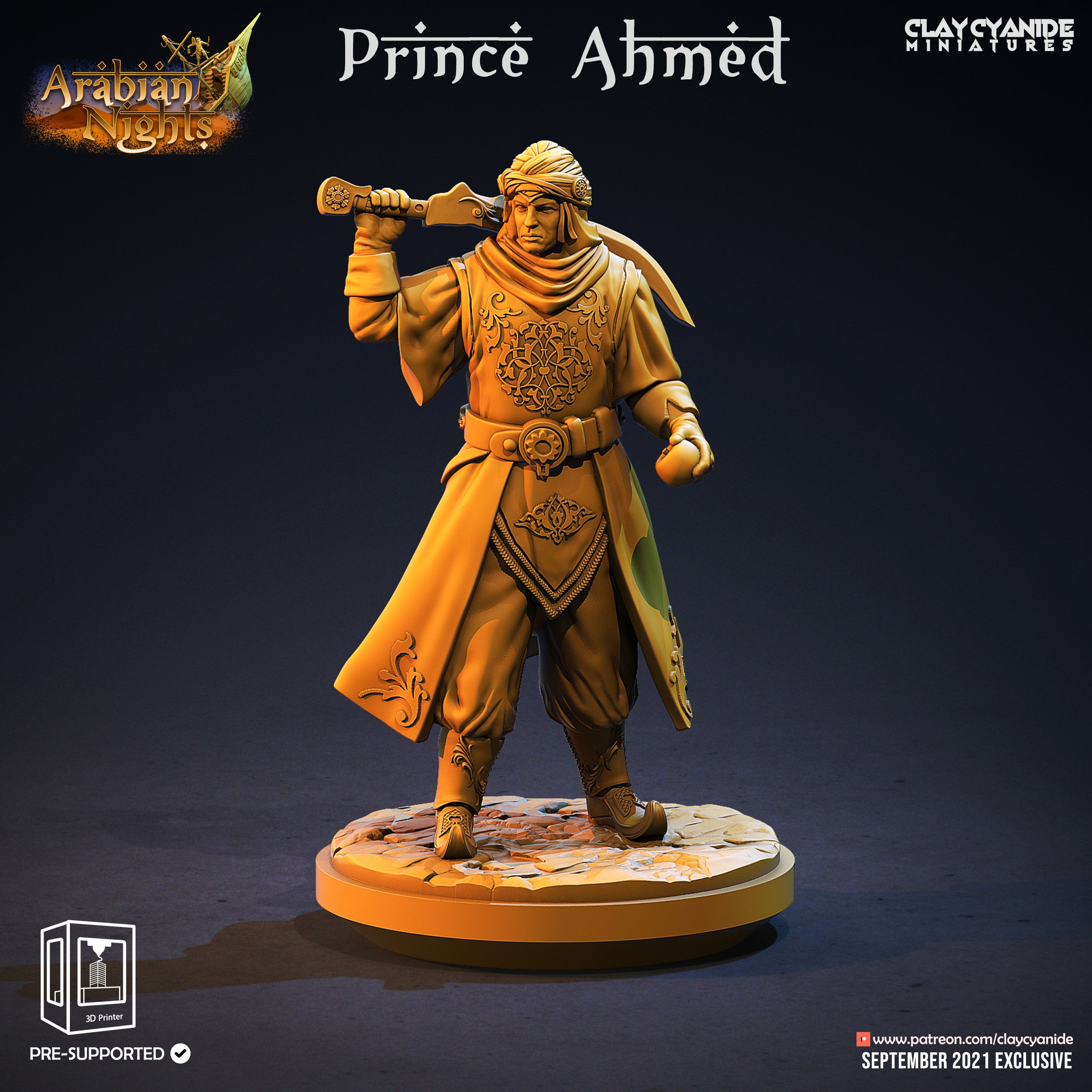 Prince Ahmed Arabian Nights by Clay Cyanide Dungeons and - Etsy