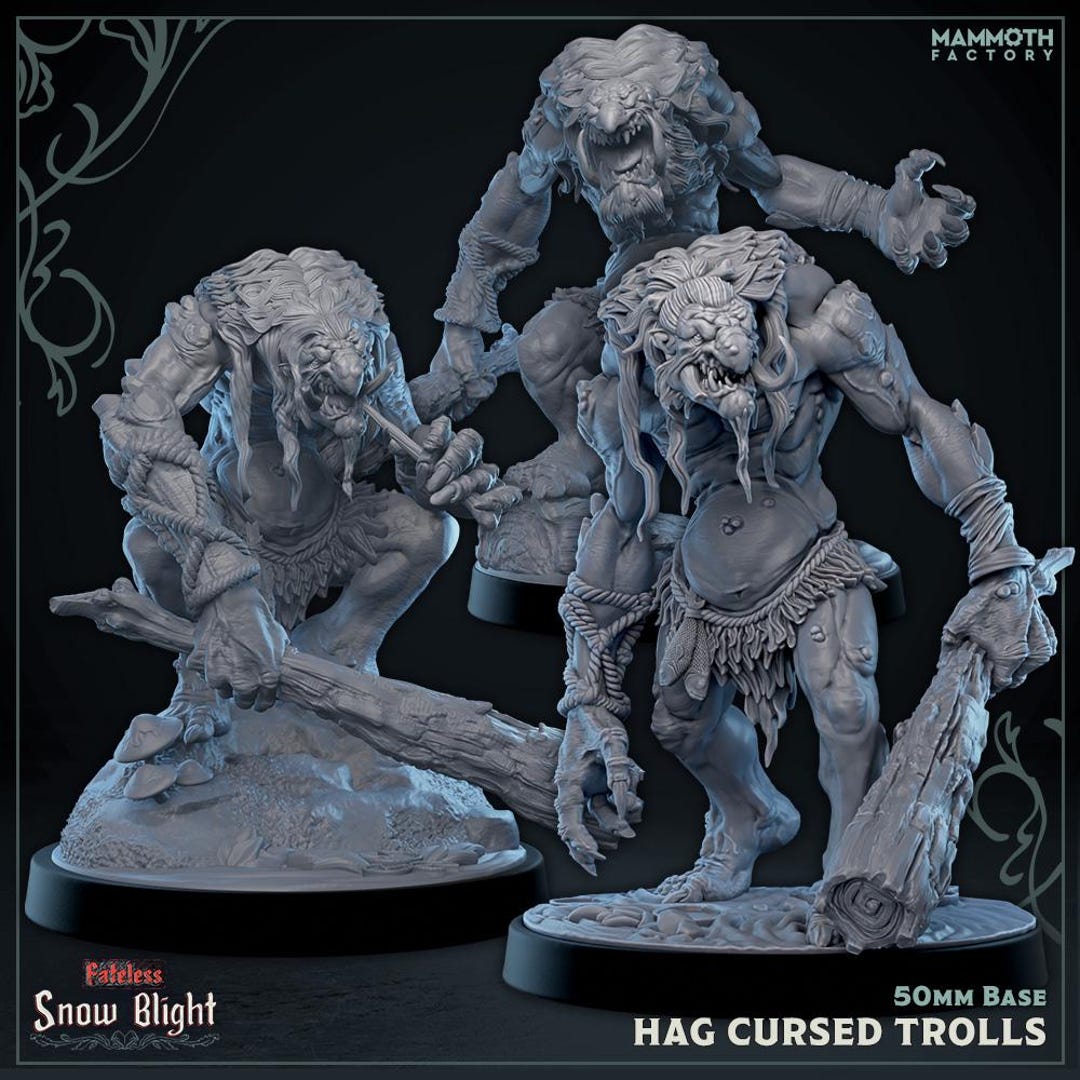 Cursed Troll Miniature Set for Dungeons and Dragons Tabletop RPG - Etsy UK
