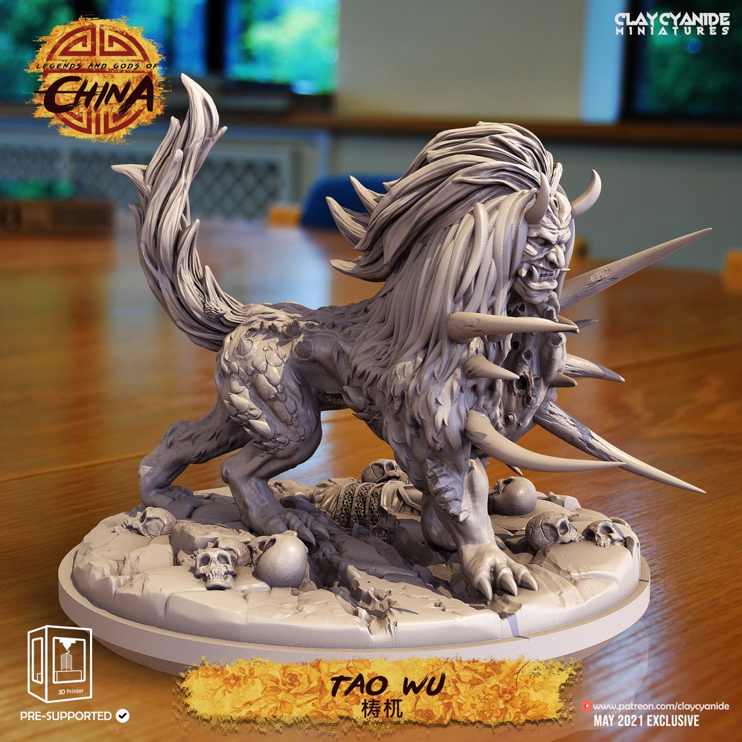 Chinese Beast Tao Wu Miniature for Dungeons and Dragons Tabletop RPG - Etsy