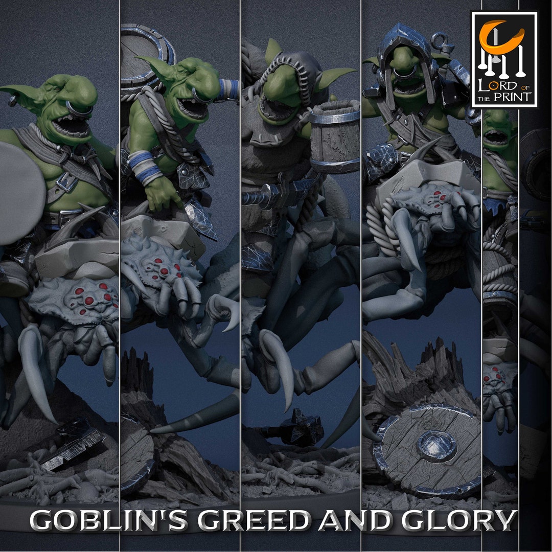 Goblin Spiders Pack 4 3 Models Goblins Greed and Glory by Lord of the Print Dungeons and Dragons ...