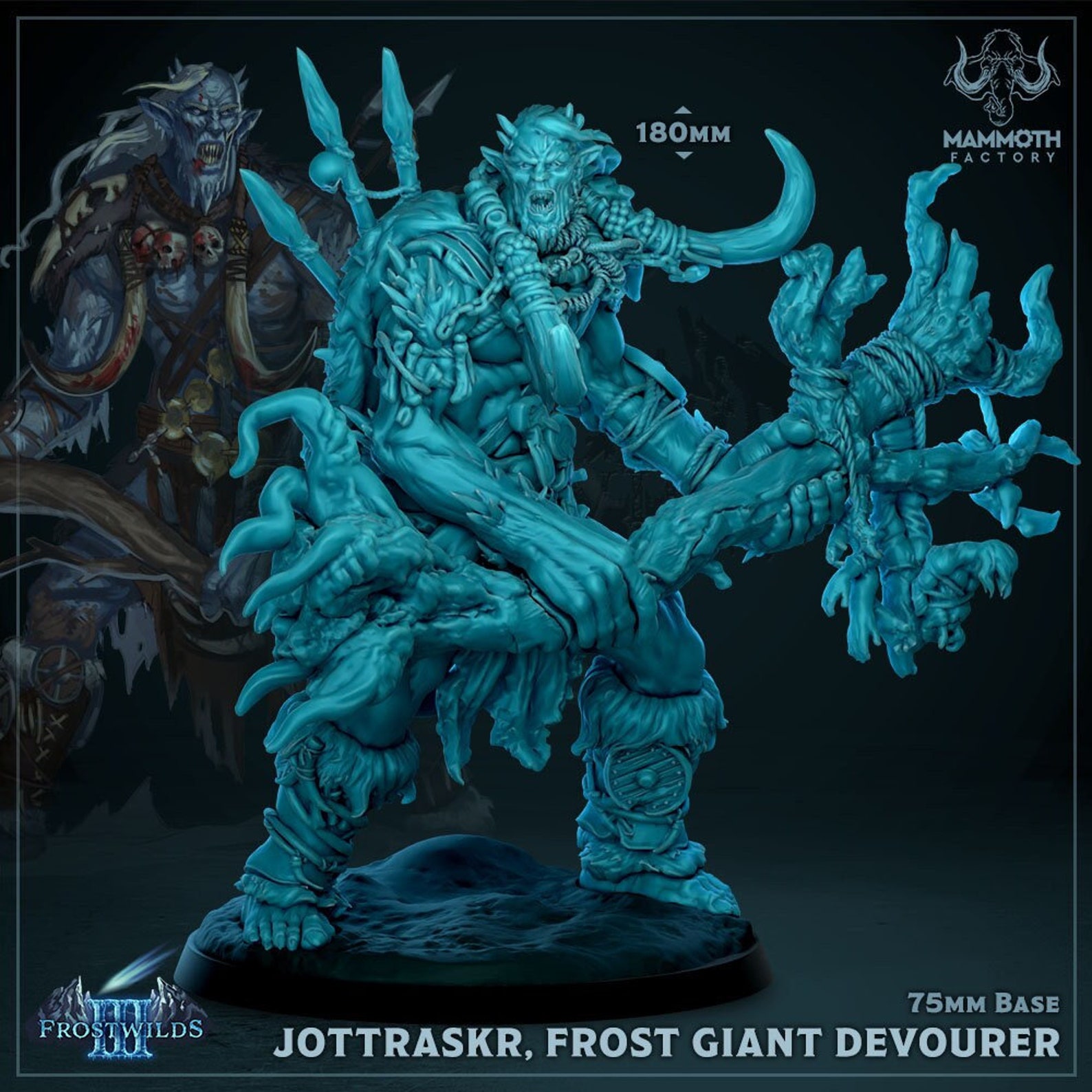 Frost Giant Devourer Ice Colossus Monster Miniature for Dungeons and ...