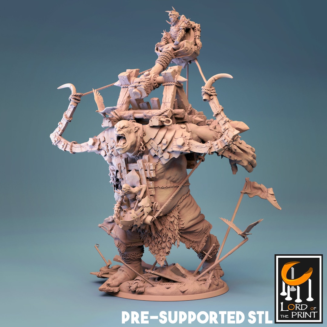 Siege Ogre With Catapult Gobelin's Lair by Rescale Miniatures Dungeons ...