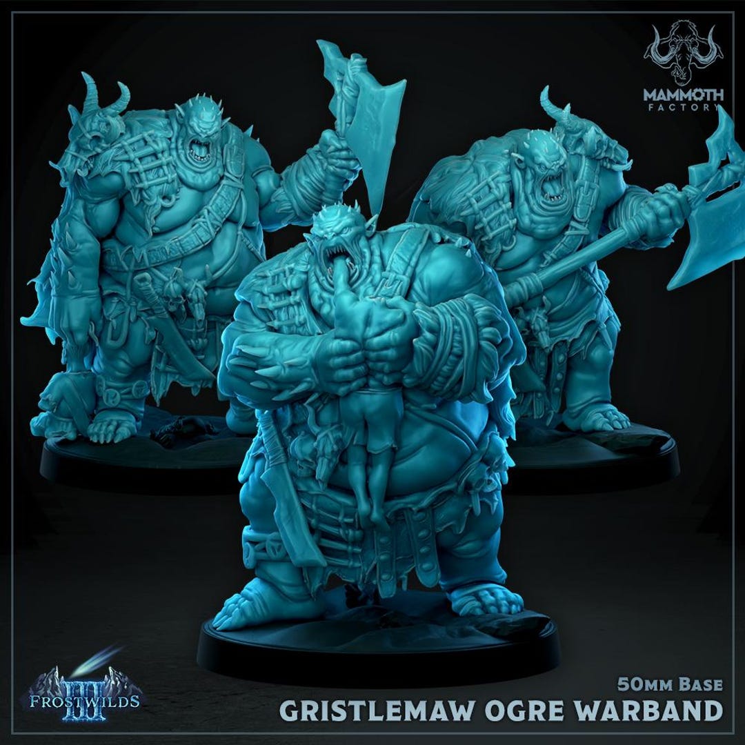 Gristlemaw Ogre Warband (3 Poses) • Frostwilds III • by Mammoth Factory ...