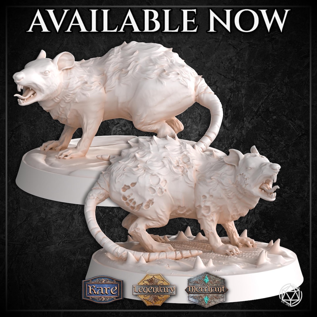 Giant Rats (2 Poses) for Dungeons and Dragons | D&D | Pathfinder ...