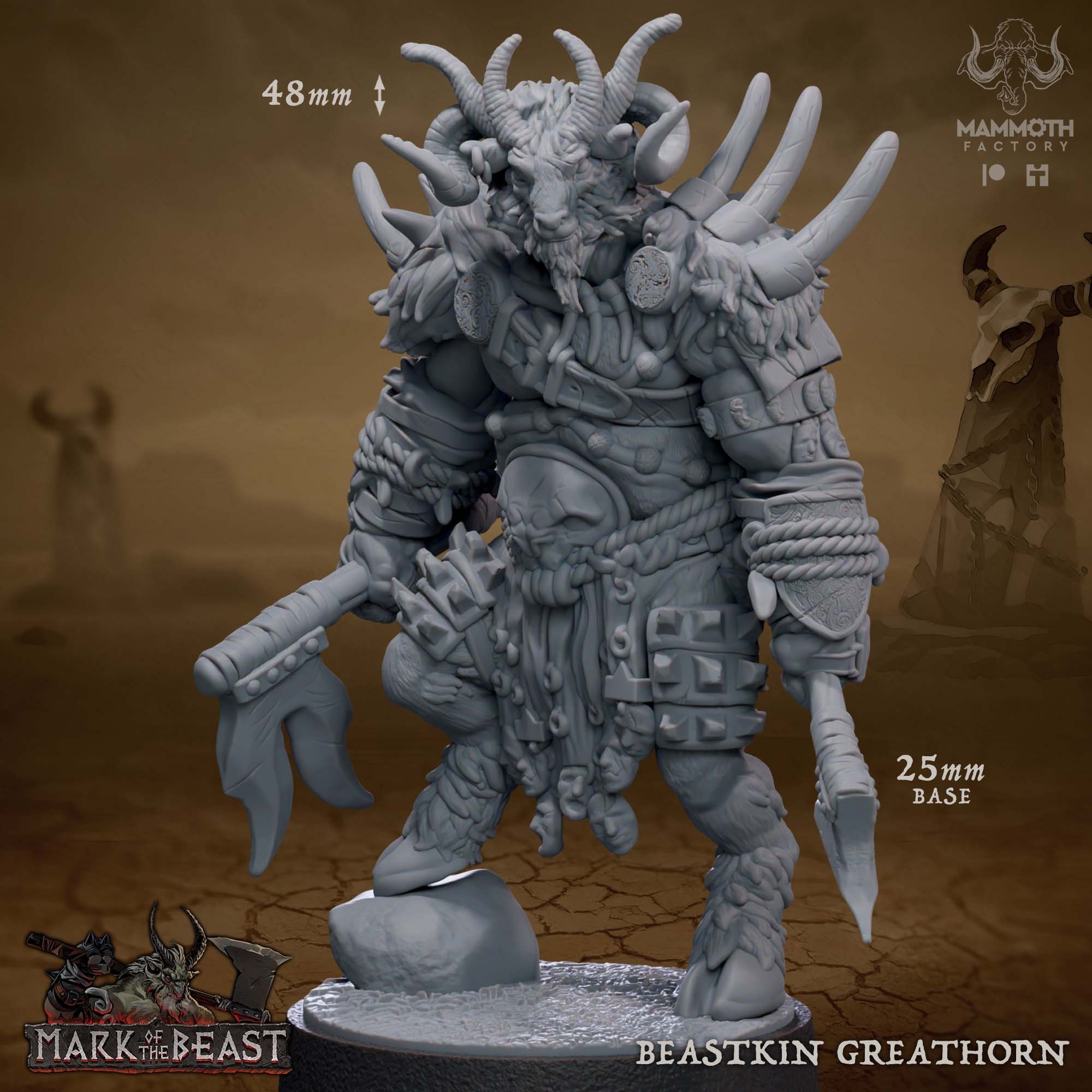 Beastkin Greathorn Champion Miniature for Dnd Tabletop RPG - Etsy