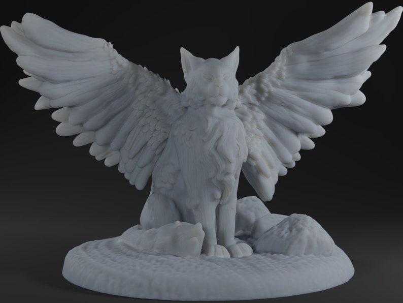 Tressym Winged Cat Dungeons and Dragons Miniature for Tabletop Rpgs - Etsy