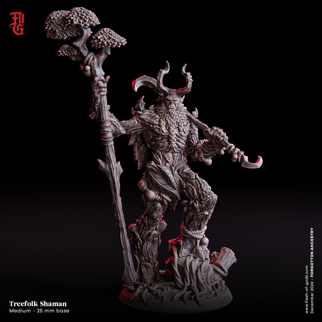 Forest Treefolk Shaman Miniature for Dungeons and Dragons Tabletop RPG ...