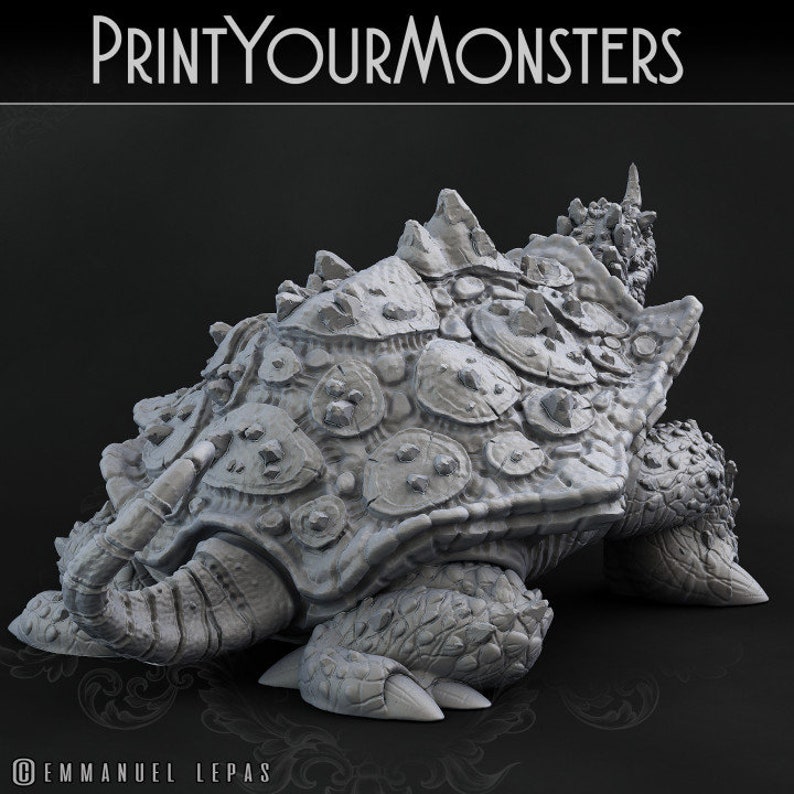 Giant Dragon Turtle Monster Miniature for Dungeons and Dragons Tabletop ...