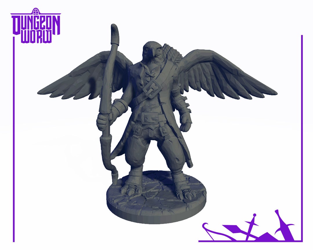 38mm Aarakocra Ranger Aarakocra Fighter for Dungeons and Dragons D&D ...