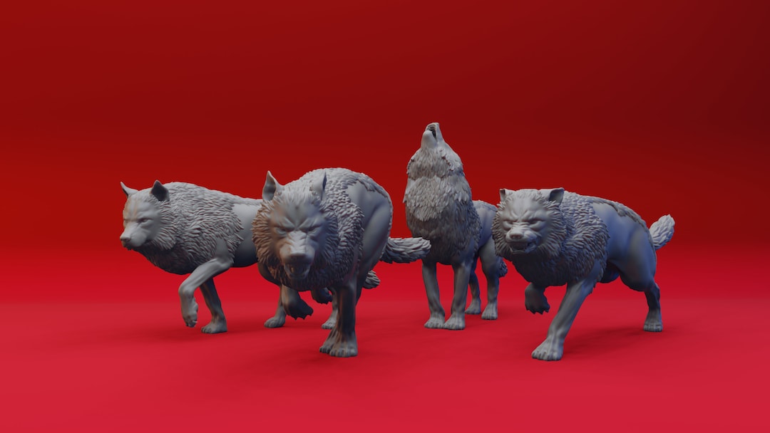 Wolfpack 4 Poses by Yasashii Kyojin Studio for Dungeons and Dragons D&D ...