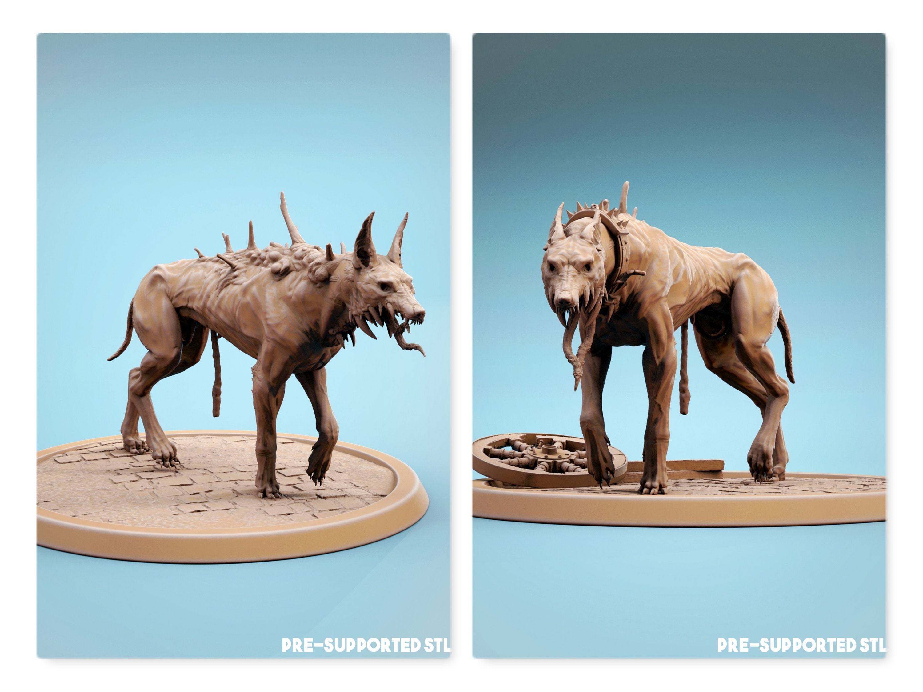 Horror Dog Zombie Miniature Set for Dungeons and Dragons Tabletop RPG ...