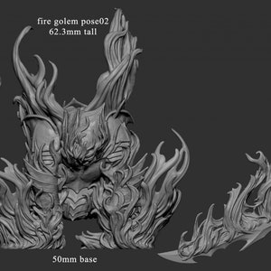Fire Golems (3 Poses) • Inferno All Shall Burn • by Mini Monster Mayhem | Dungeons and Dragons ...