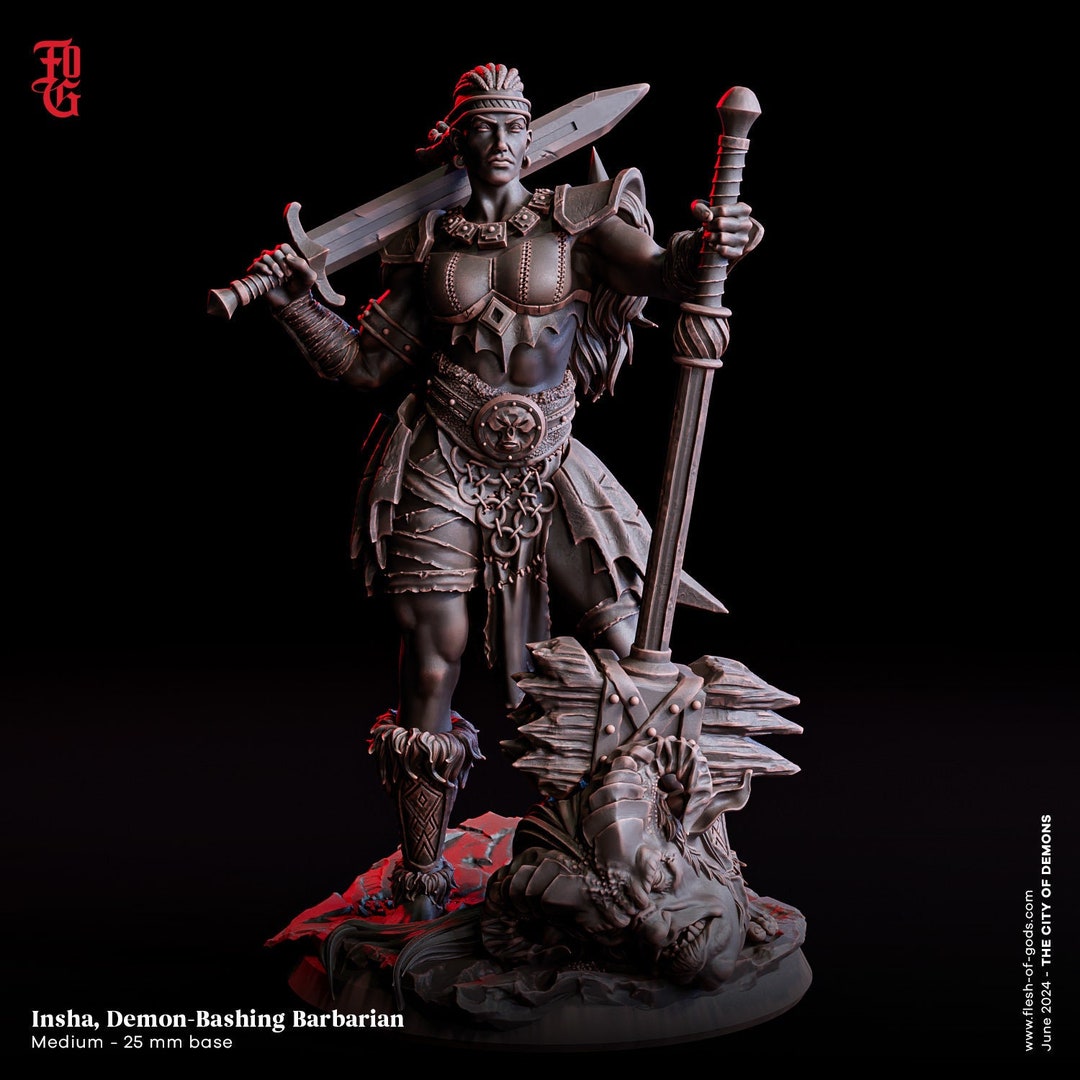 Insha, Demon-bashing Barbarian • the City of Demons • by Flesh of Gods ...