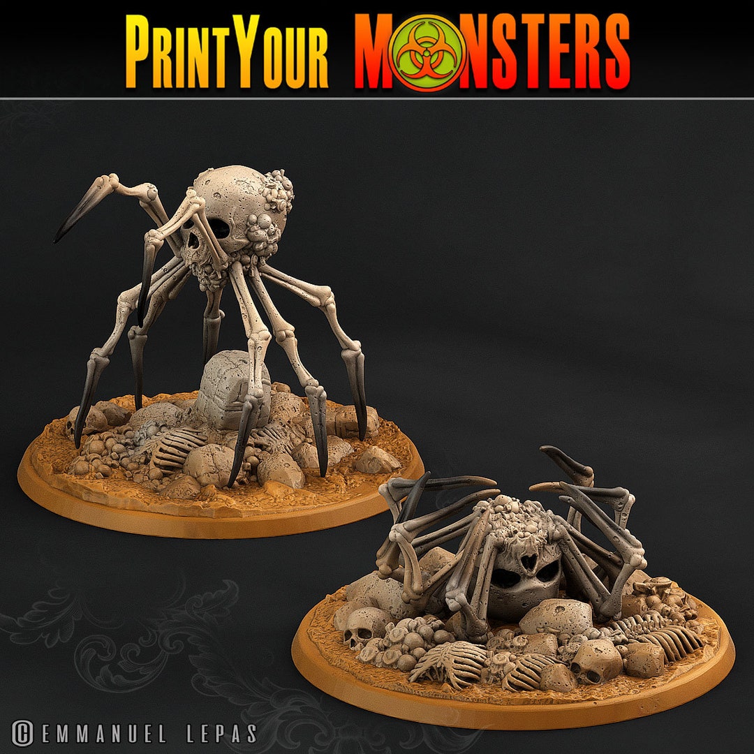 Bones Spiders (5 Poses) • Land of Bones • by Print Your Monsters ...