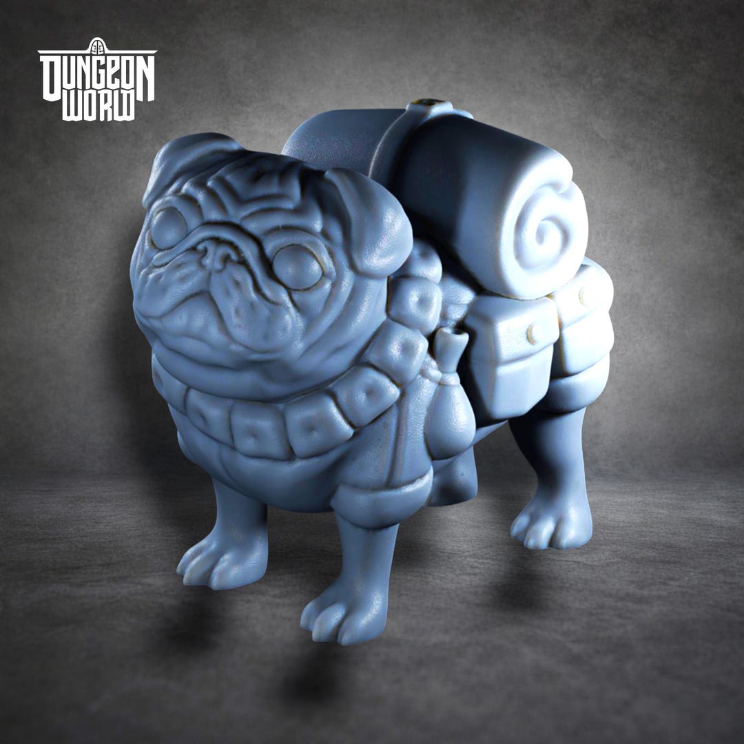 Pug Companion Dungeons and Dragons Miniature for Tabletop Rpgs - Etsy