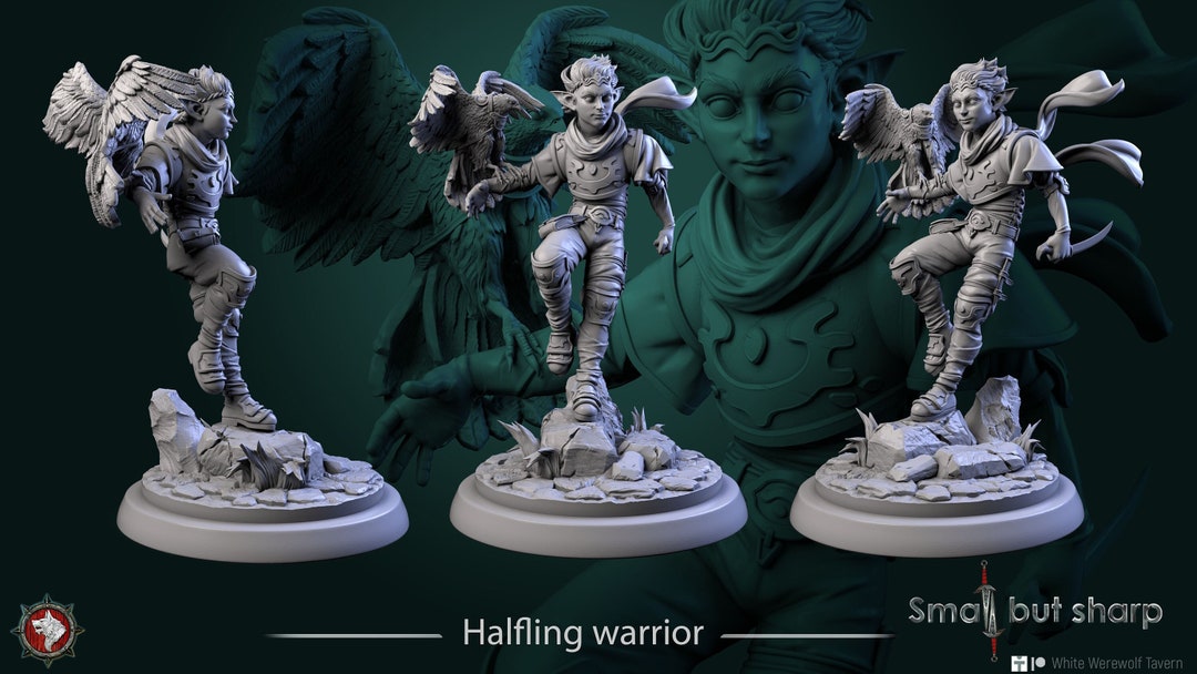 Halfling Warrior 75mm Scale • Small but Sharp • by White Werewolf ...