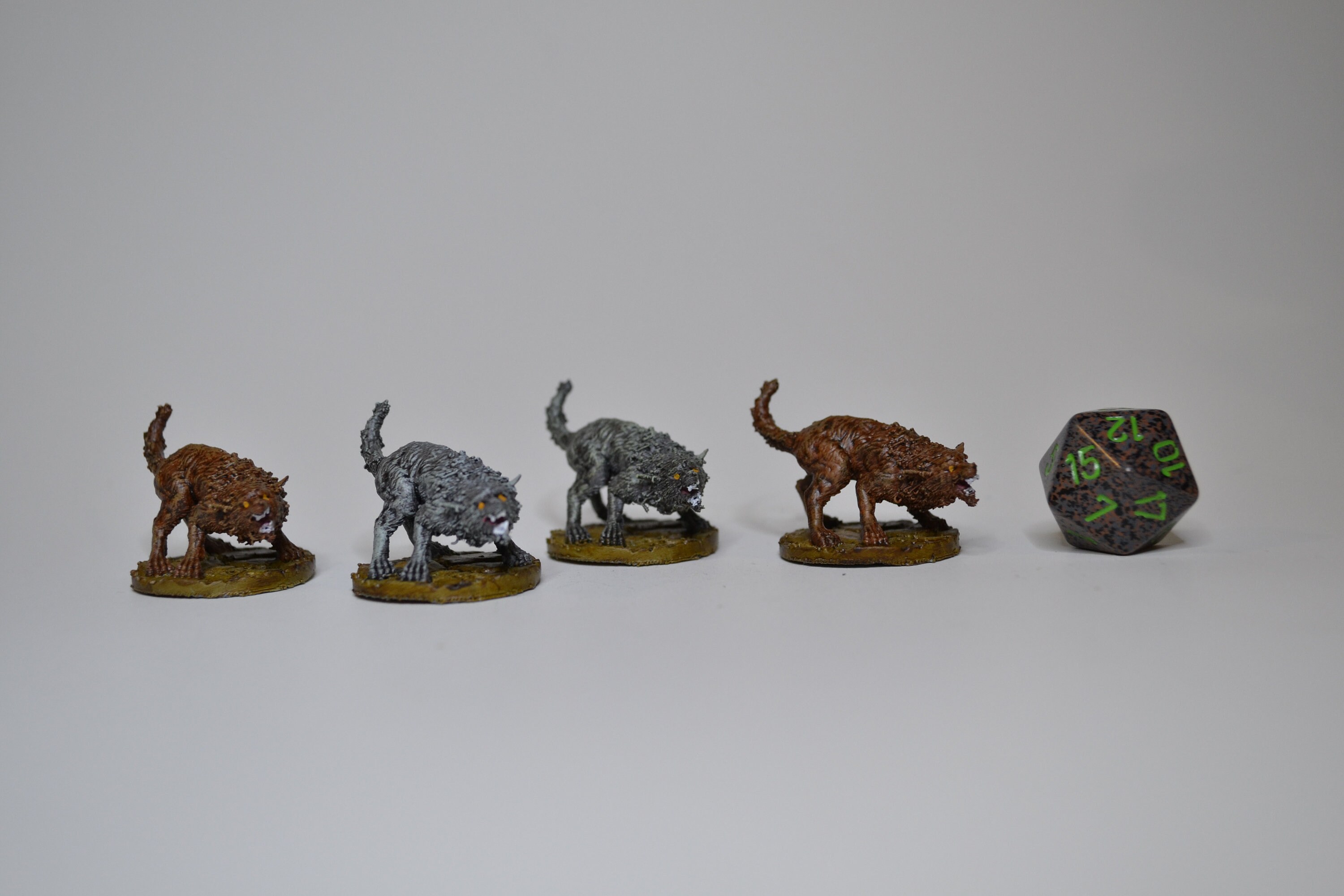 Wolfpack Wolves 4x Pcs for Dungeons and Dragons Handpainted | Etsy