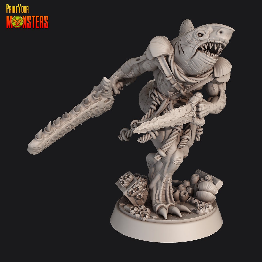 Sekolin / Sharkman Dark Water Sanctum di Print Your Monsters / Dungeons ...