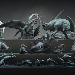 Eel Hydra and Eel Drakes 3 Poses the Great Tide by Lord of the Print ...