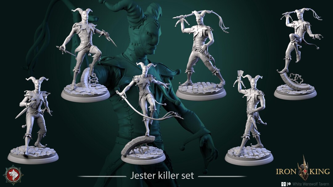 Jester Killers Set 6 Poses Iron King by White Werewolf Tavern Dungeons ...