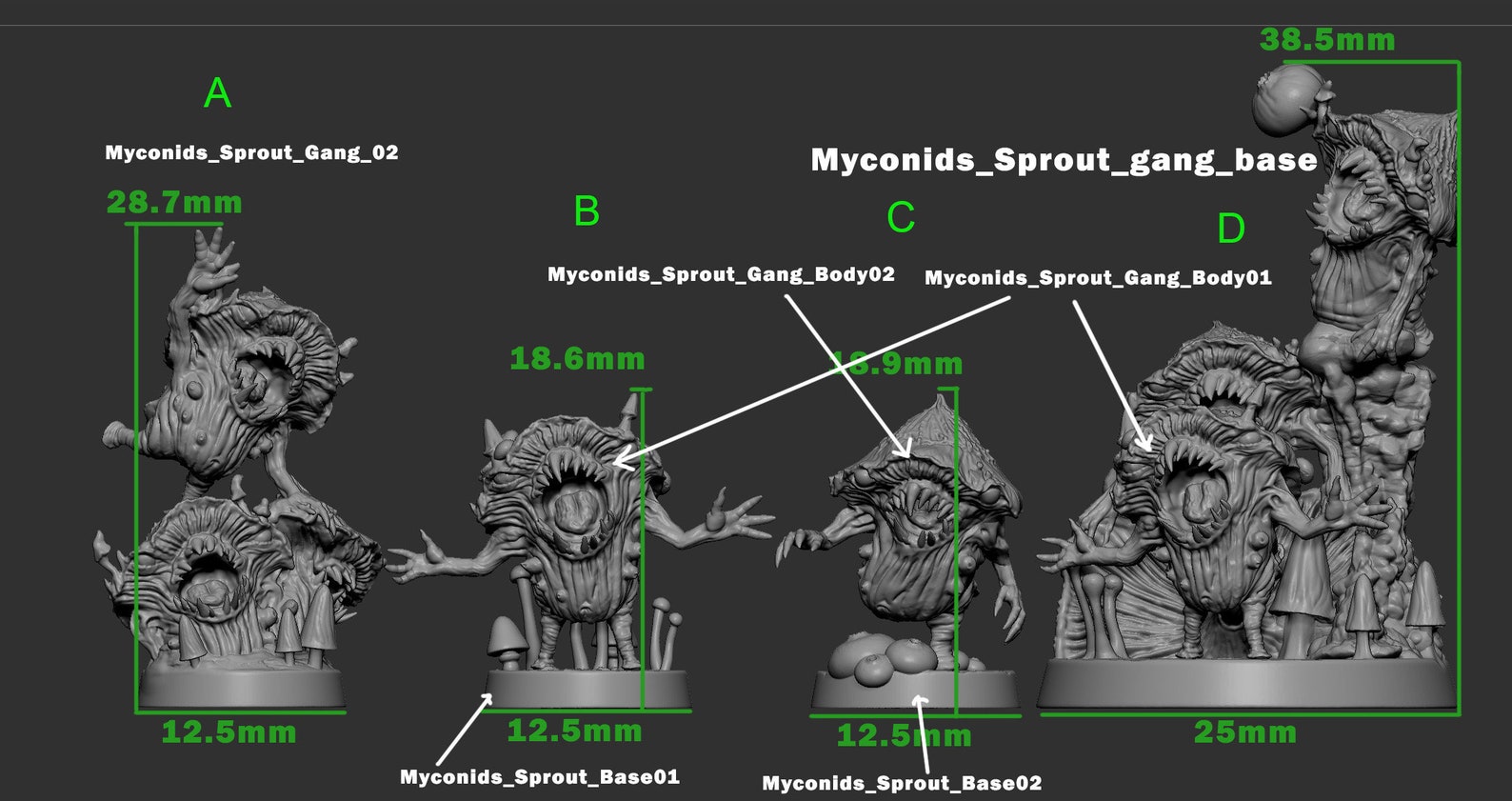 Myconid Spuds (4 Poses) by Mini Monster Mayhem | Dungeons and Dragons ...