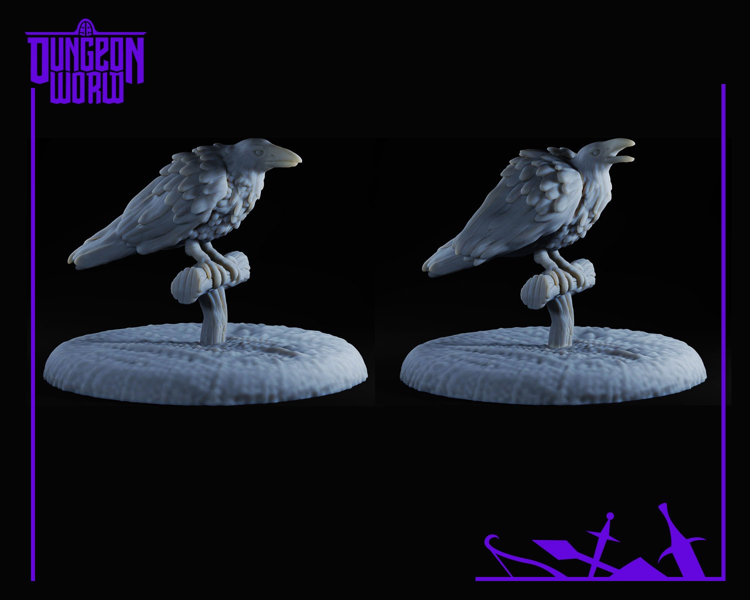 20mm Raven Familiar Companion for Dungeons and Dragons | Etsy