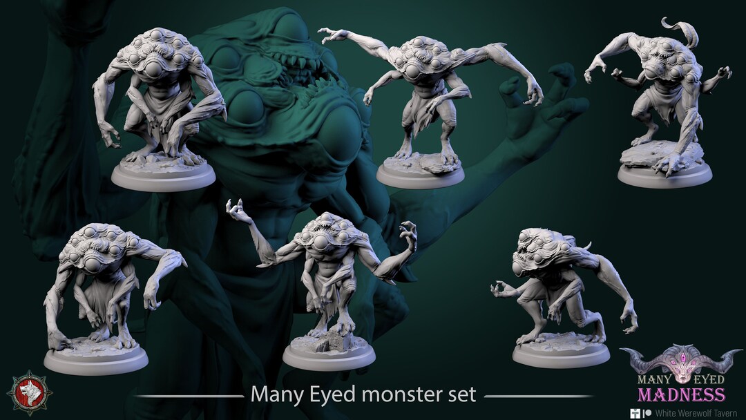 Many Eyed Monsters (6 Poses) • Many Eyed Madness • White Werewolf ...