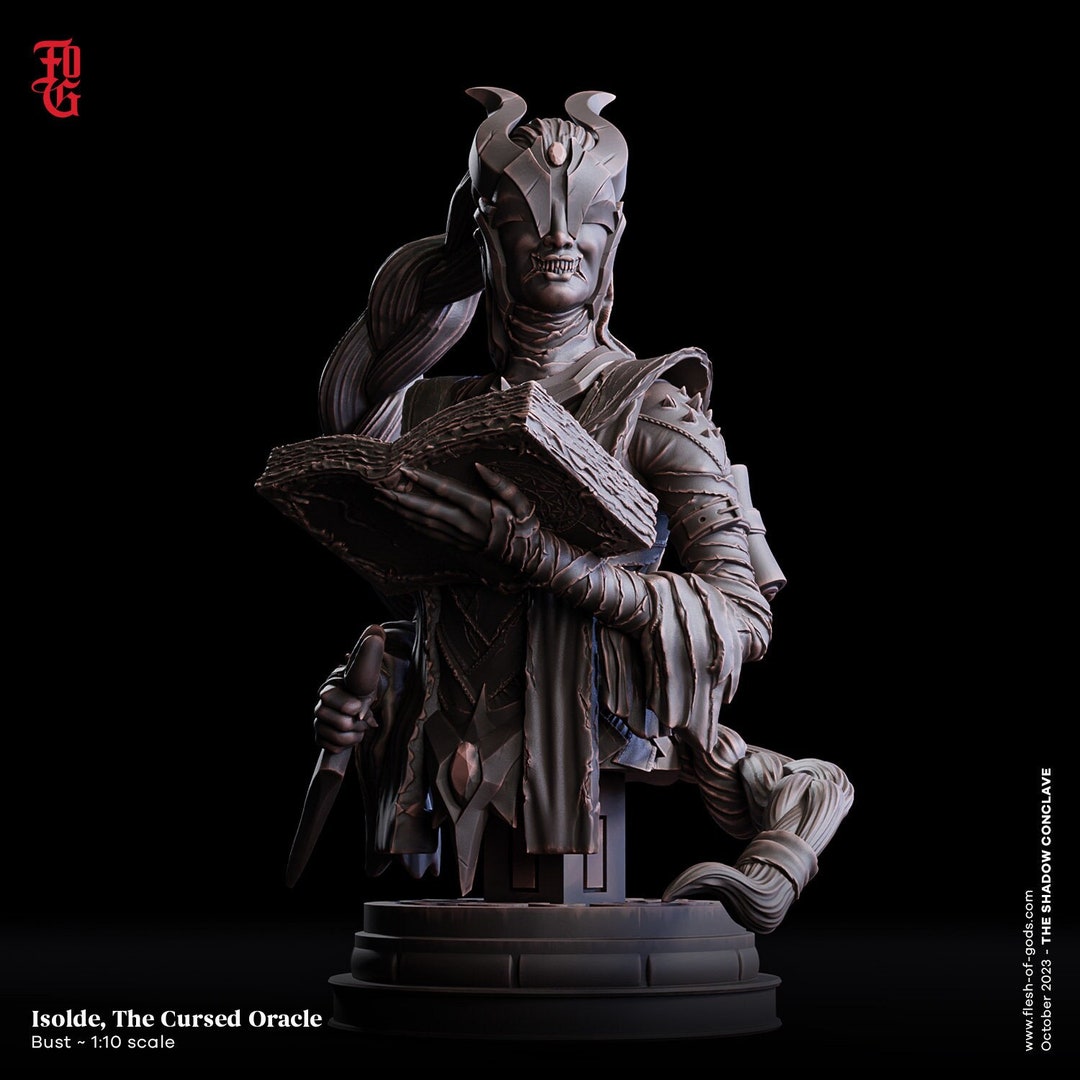 Isolde the Cursed Oracle Bust • the Shadow Conclave • by Flesh of Gods | Dungeons and Dragons ...