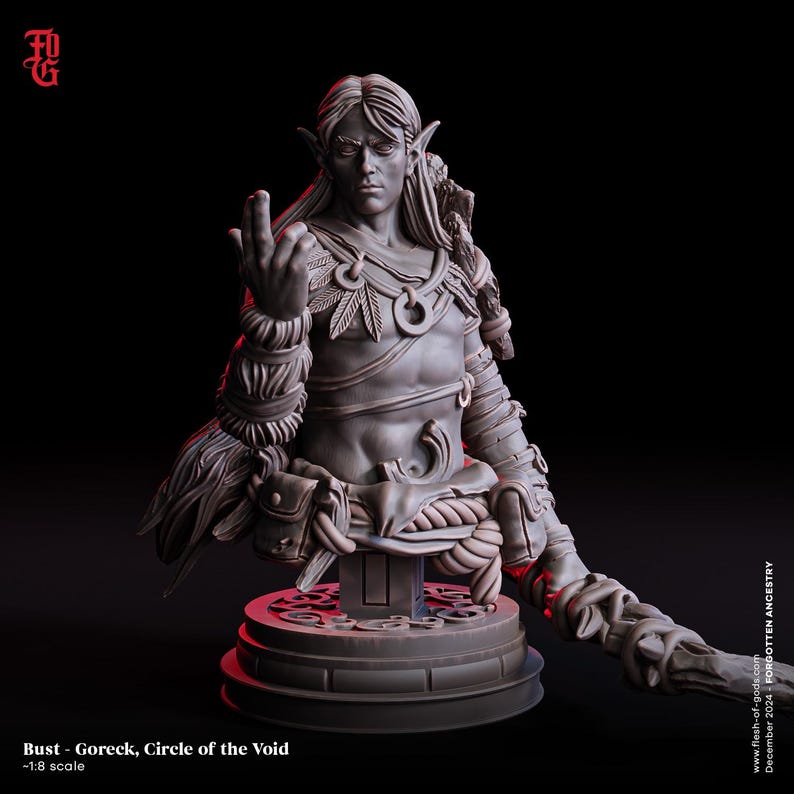 Goreck Circle of the Void Bust Forgotten Ancestry by Flesh of Gods Dungeons and Dragons Tabletop ...