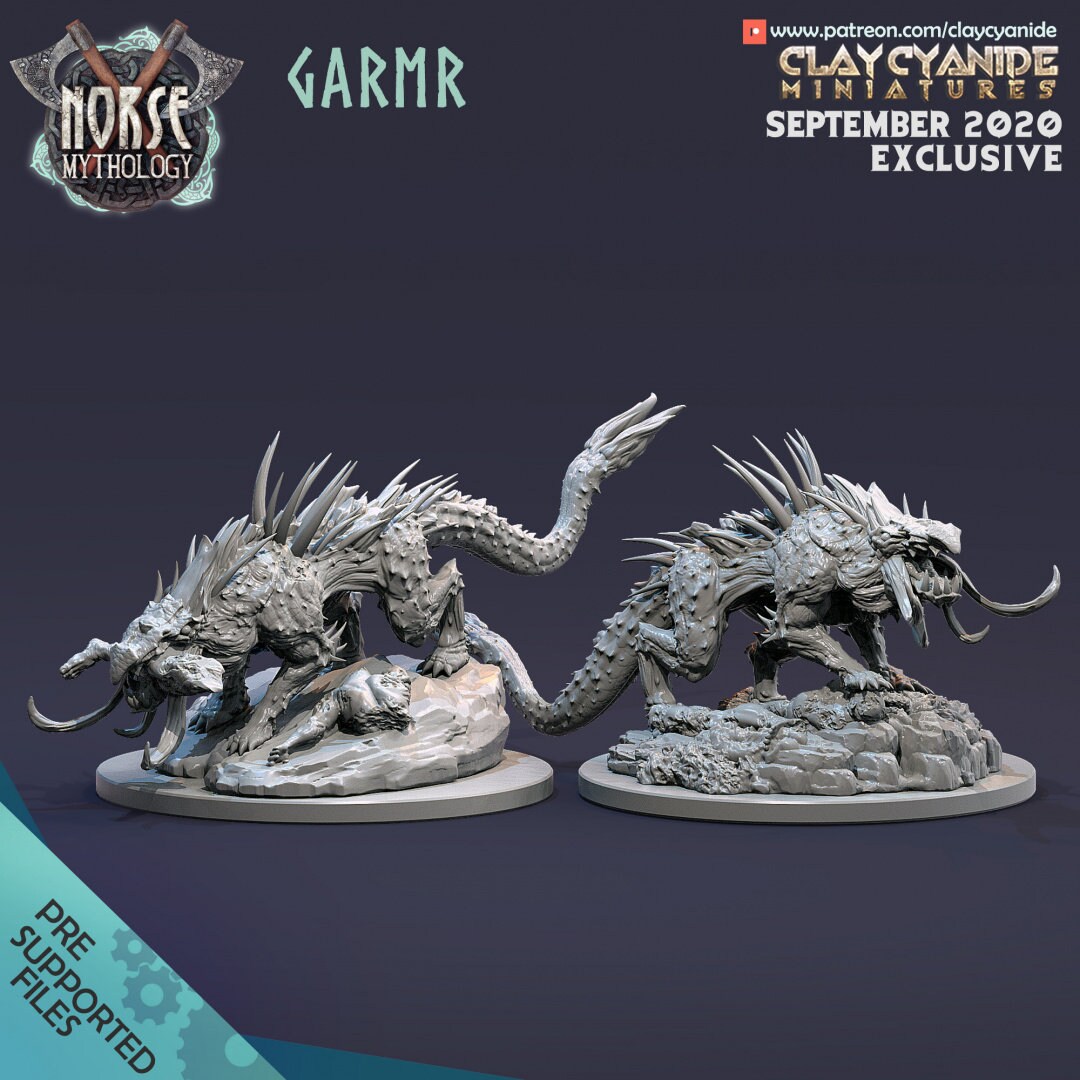 Garmr (2 Poses) • Norse Mythology • by Clay Cyanide | Dungeons and ...