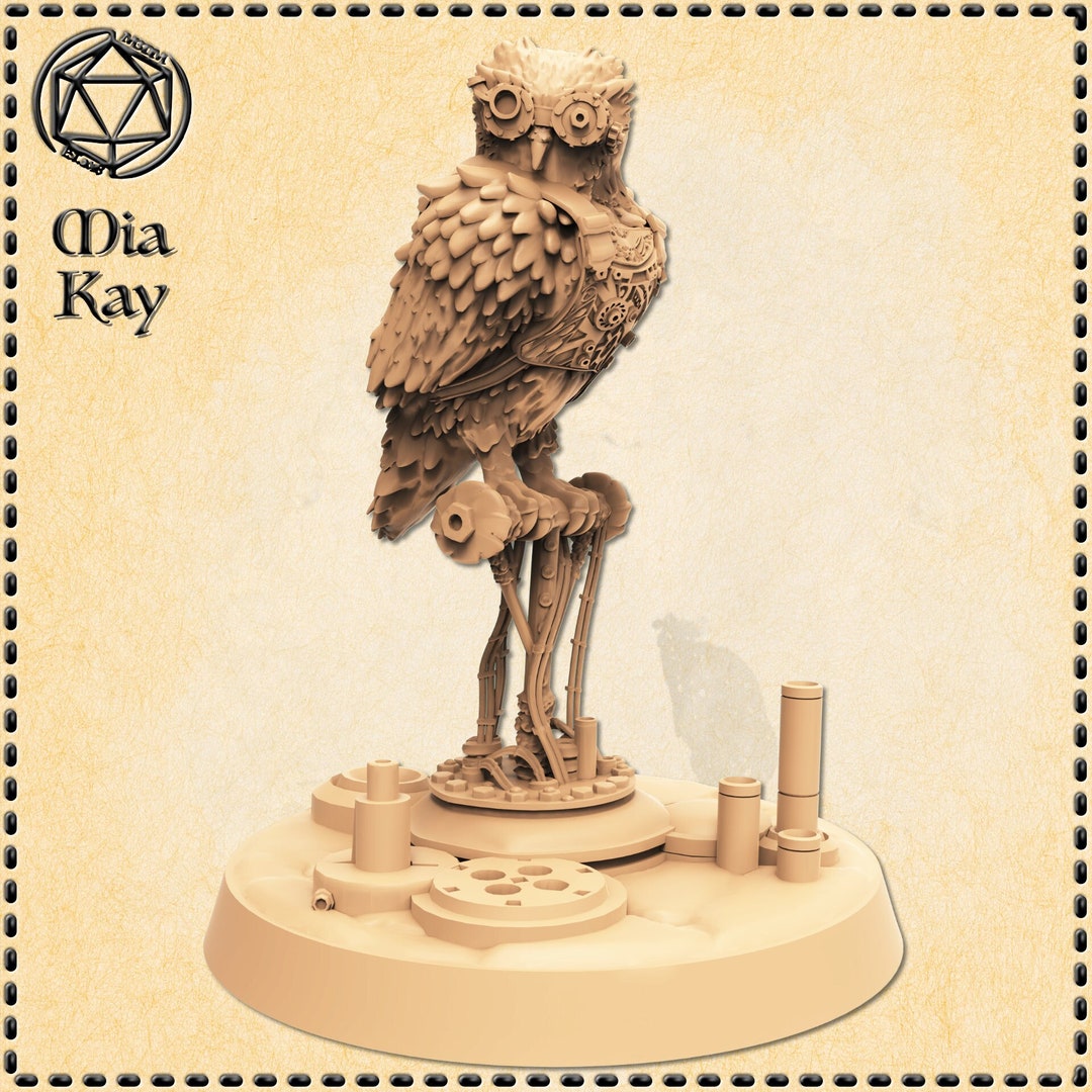 Steampunk Owl Dungeons and Dragons Miniature for Tabletop Rpgs - Etsy