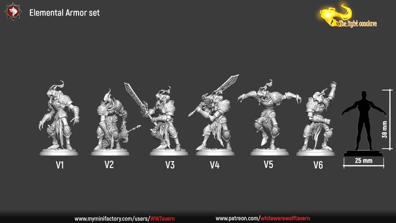 Elemental Armor Set (6 Models) • the Light Conclave • by White Werewolf ...