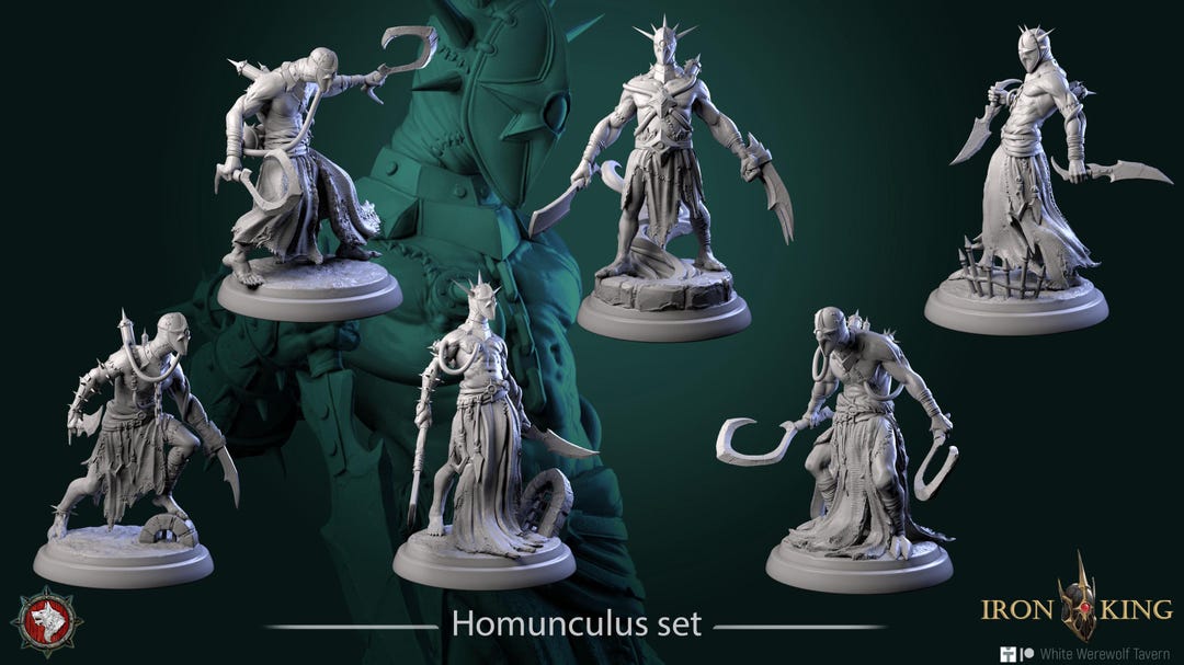 Homunculus Set 6 Poses Iron King by White Werewolf Tavern Dungeons and ...